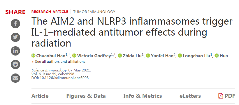 Science子刊:AIM2和NLRP3炎性小体触发IL-1介导抗肿瘤_美必思医学编译